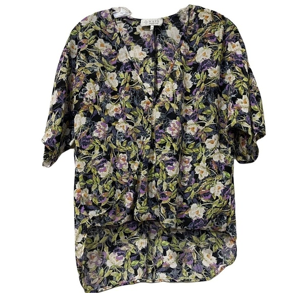 Wayf | Tops | Wayf Small Floral High Low Sheer Blouse Oversized ...
